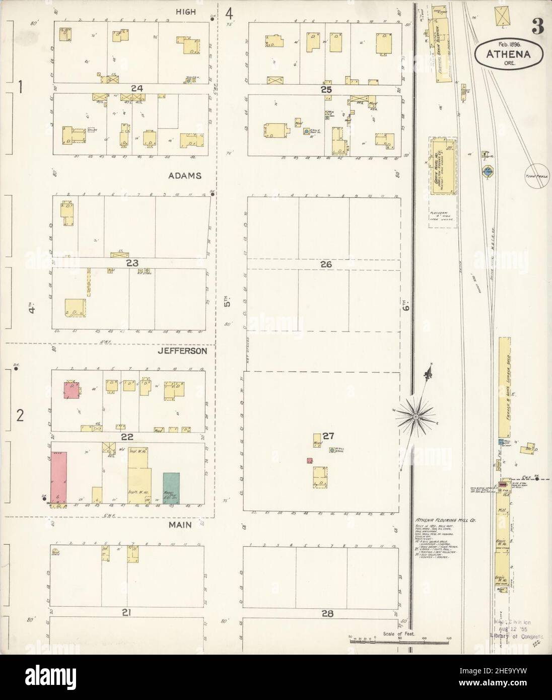Sanborn Fire Insurance Map from Athena, Umatilla County, Oregon Stock ...