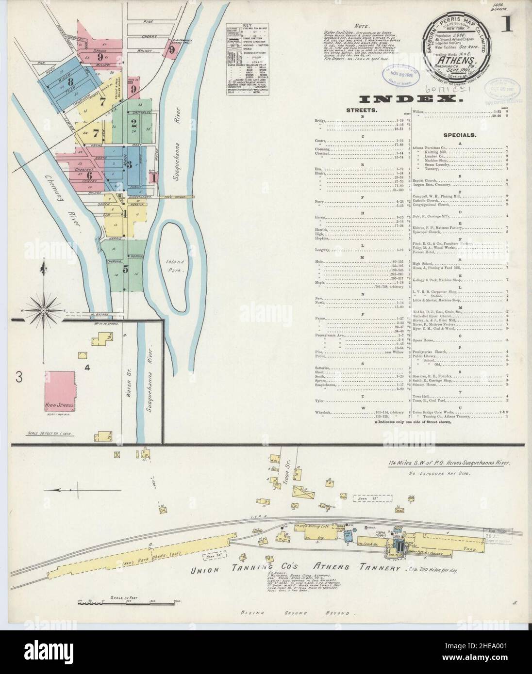 Athens pennsylvania map hi-res stock photography and images - Alamy
