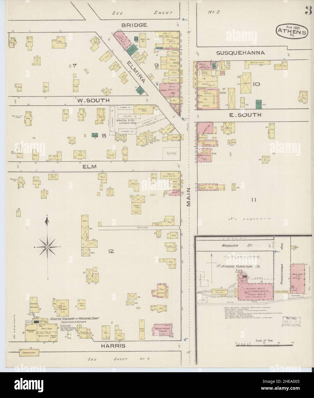 Athens pennsylvania map hi-res stock photography and images - Alamy