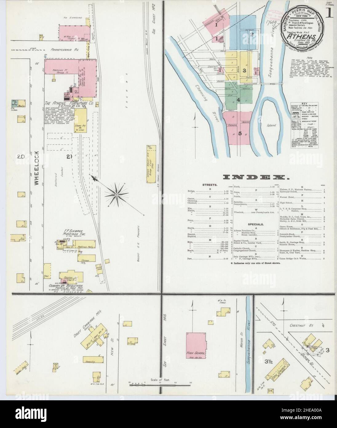 Athens pennsylvania map hi-res stock photography and images - Alamy