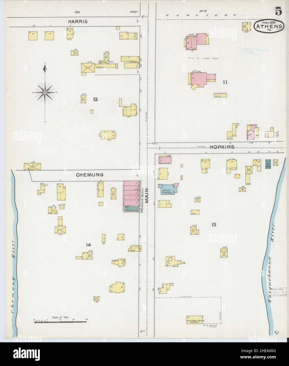 Athens pennsylvania map hi-res stock photography and images - Alamy
