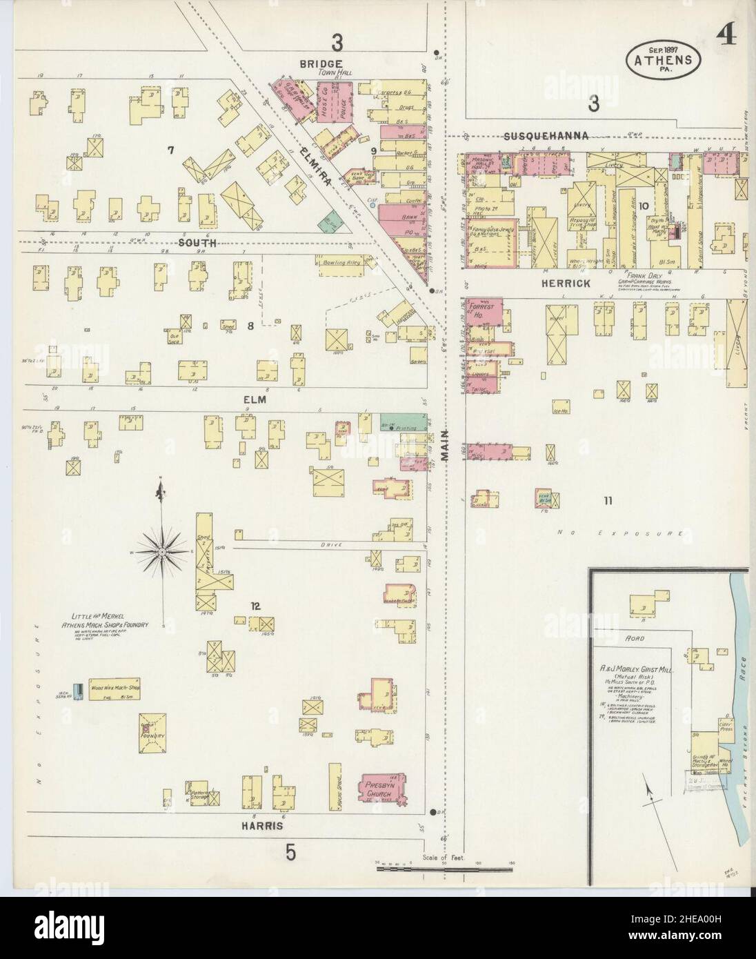 Athens pennsylvania map hi-res stock photography and images - Alamy