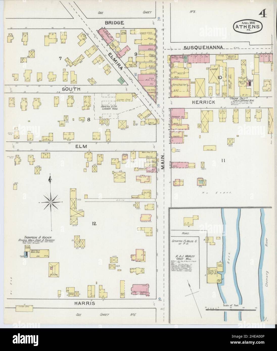 Athens pennsylvania map hi-res stock photography and images - Alamy