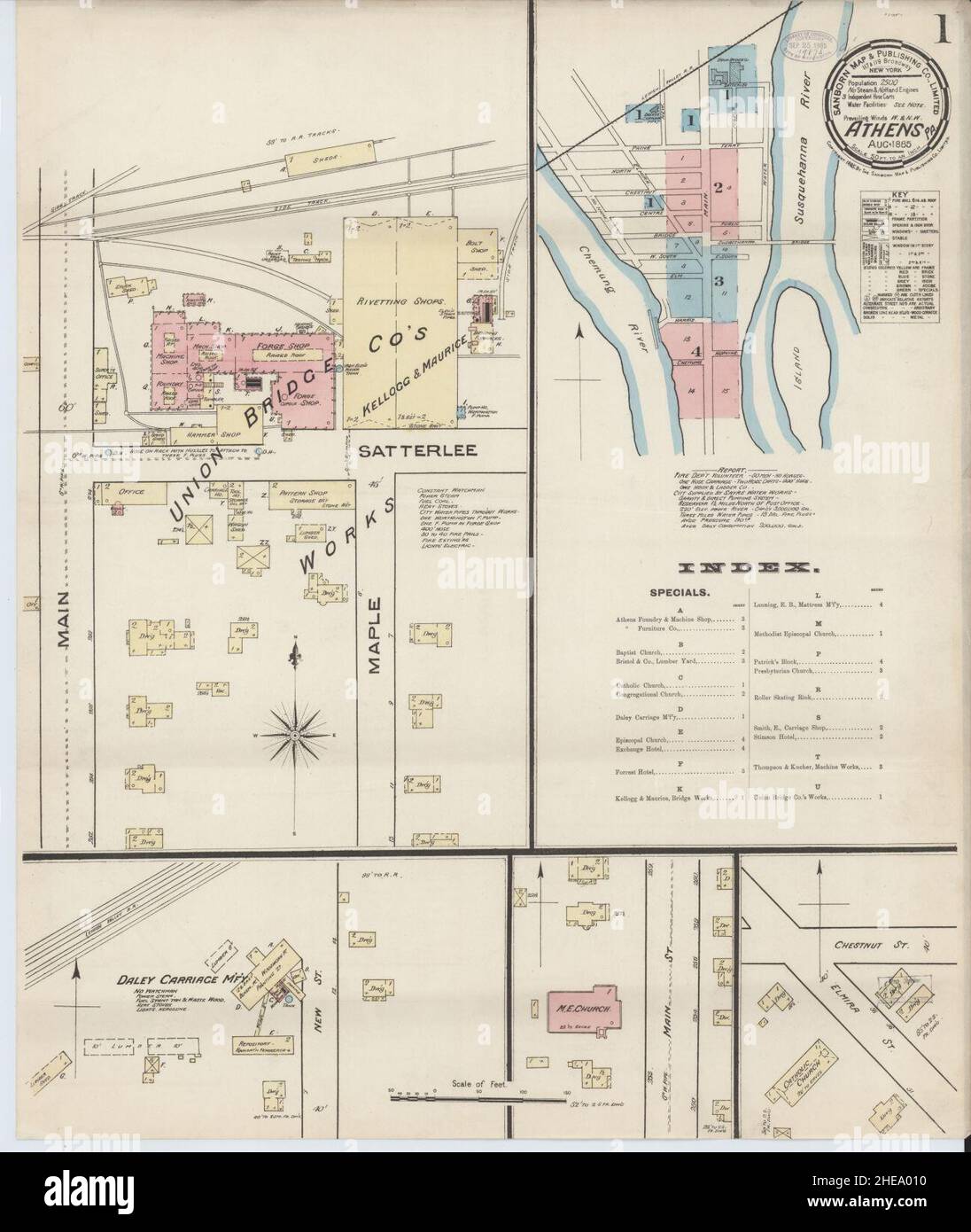 Athens pennsylvania map hi-res stock photography and images - Alamy