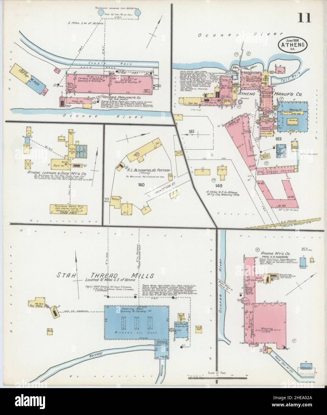 Map of athens georgia hi-res stock photography and images - Alamy