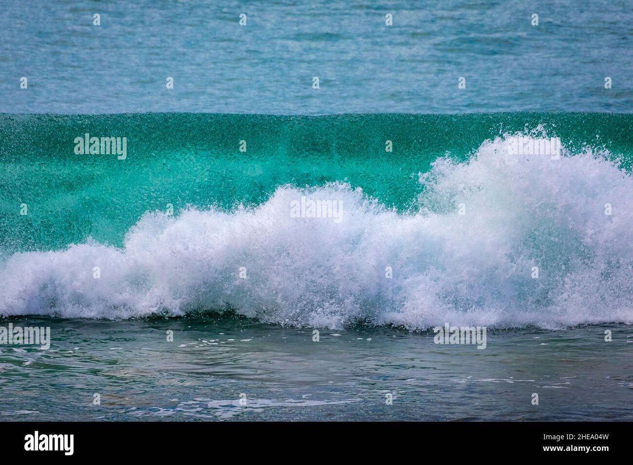 Powerful Pacific Ocean wave breaking by the beach in San Clemente ...