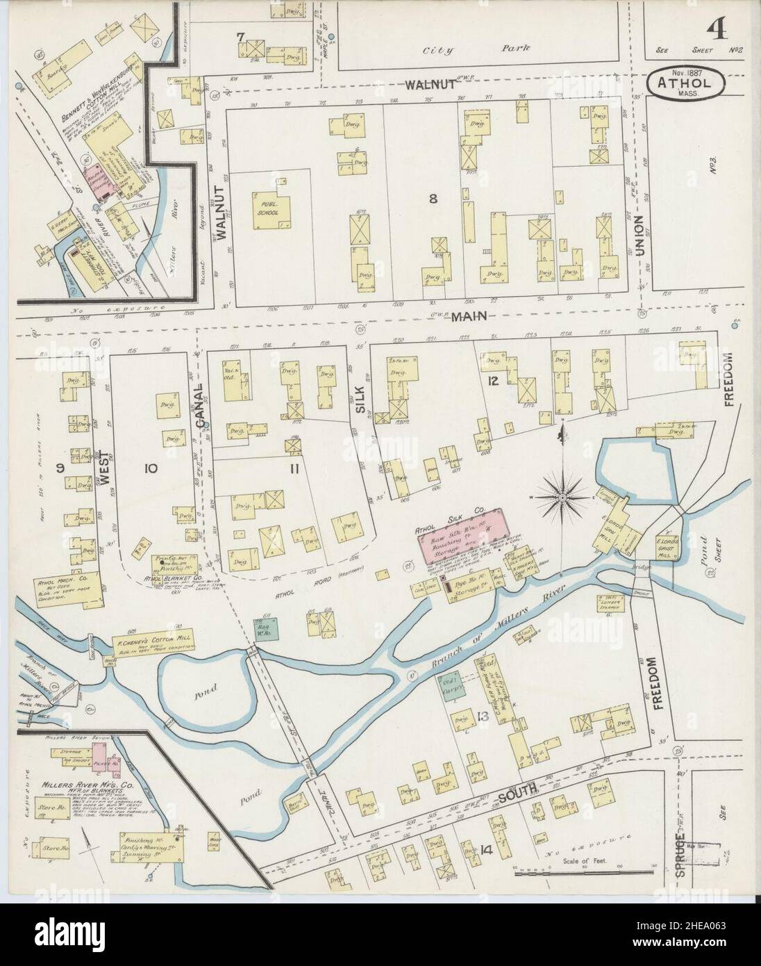 Sanborn Fire Insurance Map from Athol, Worcester County, Massachusetts ...