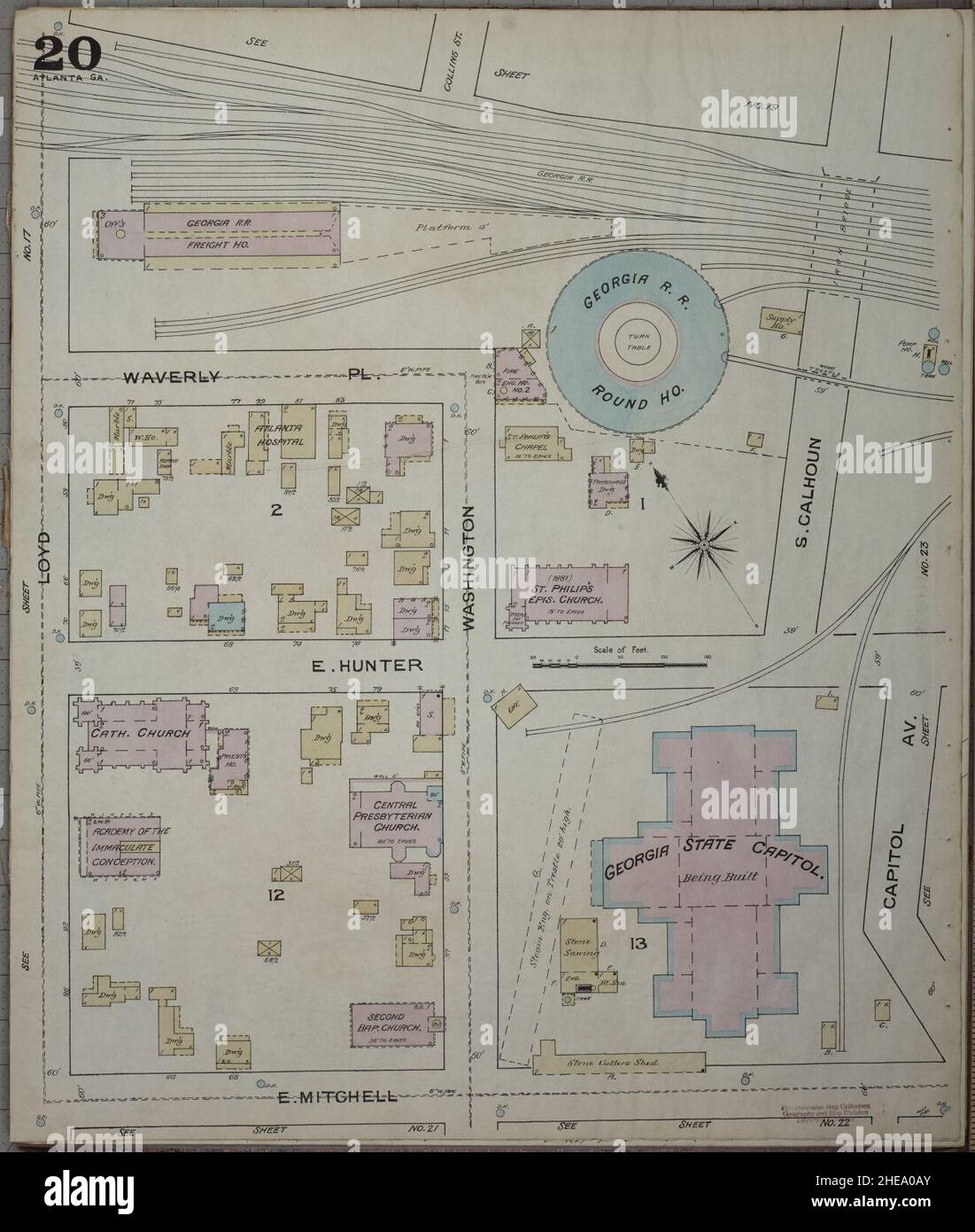 Atlanta fulton map hi-res stock photography and images - Alamy