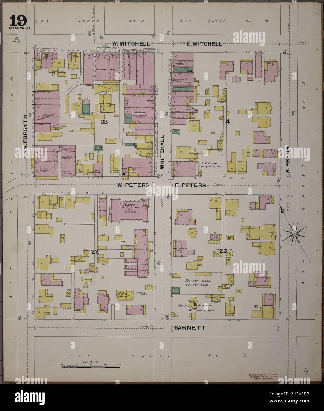 Atlanta fulton map hi-res stock photography and images - Alamy