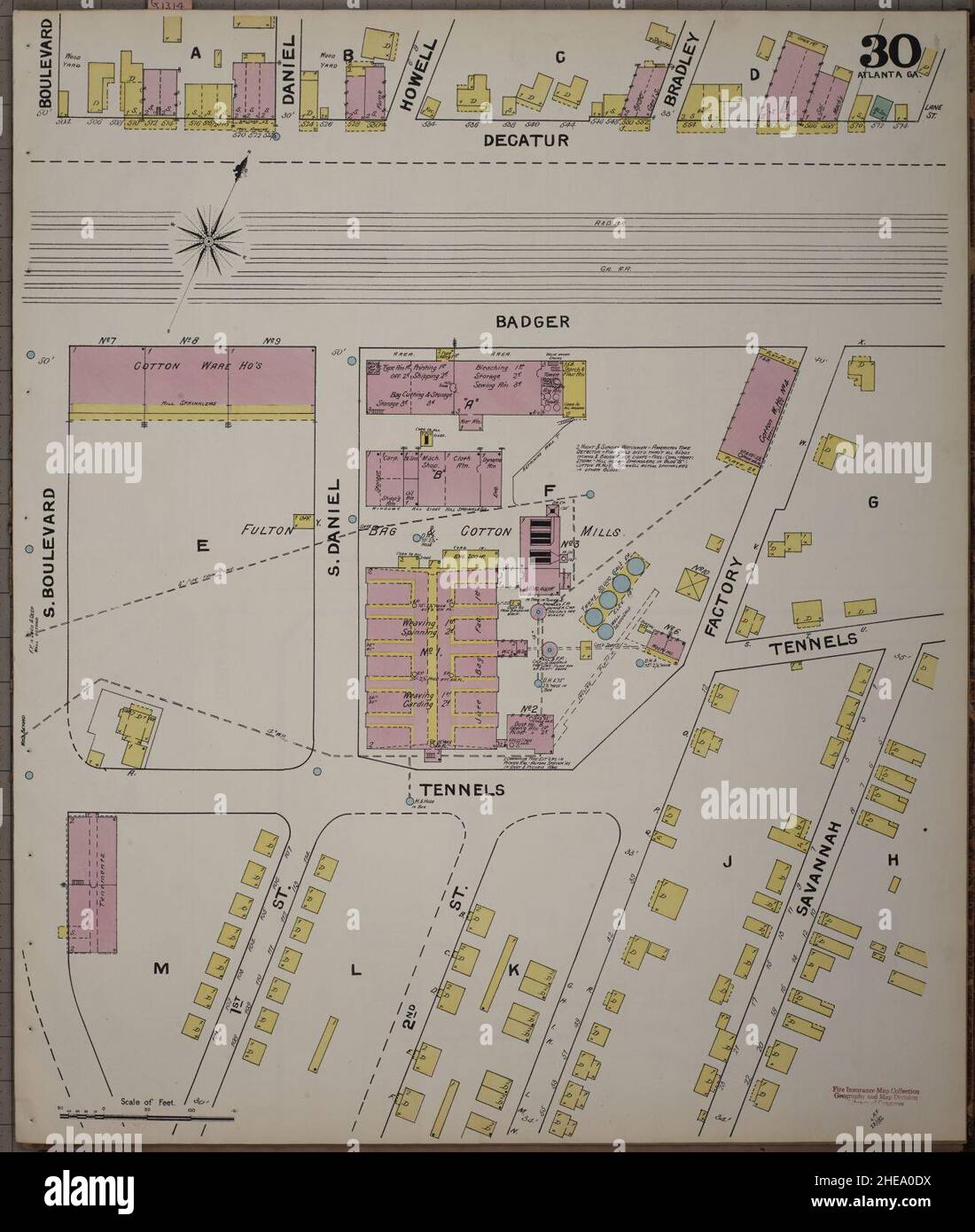 Atlanta fulton map hi-res stock photography and images - Alamy