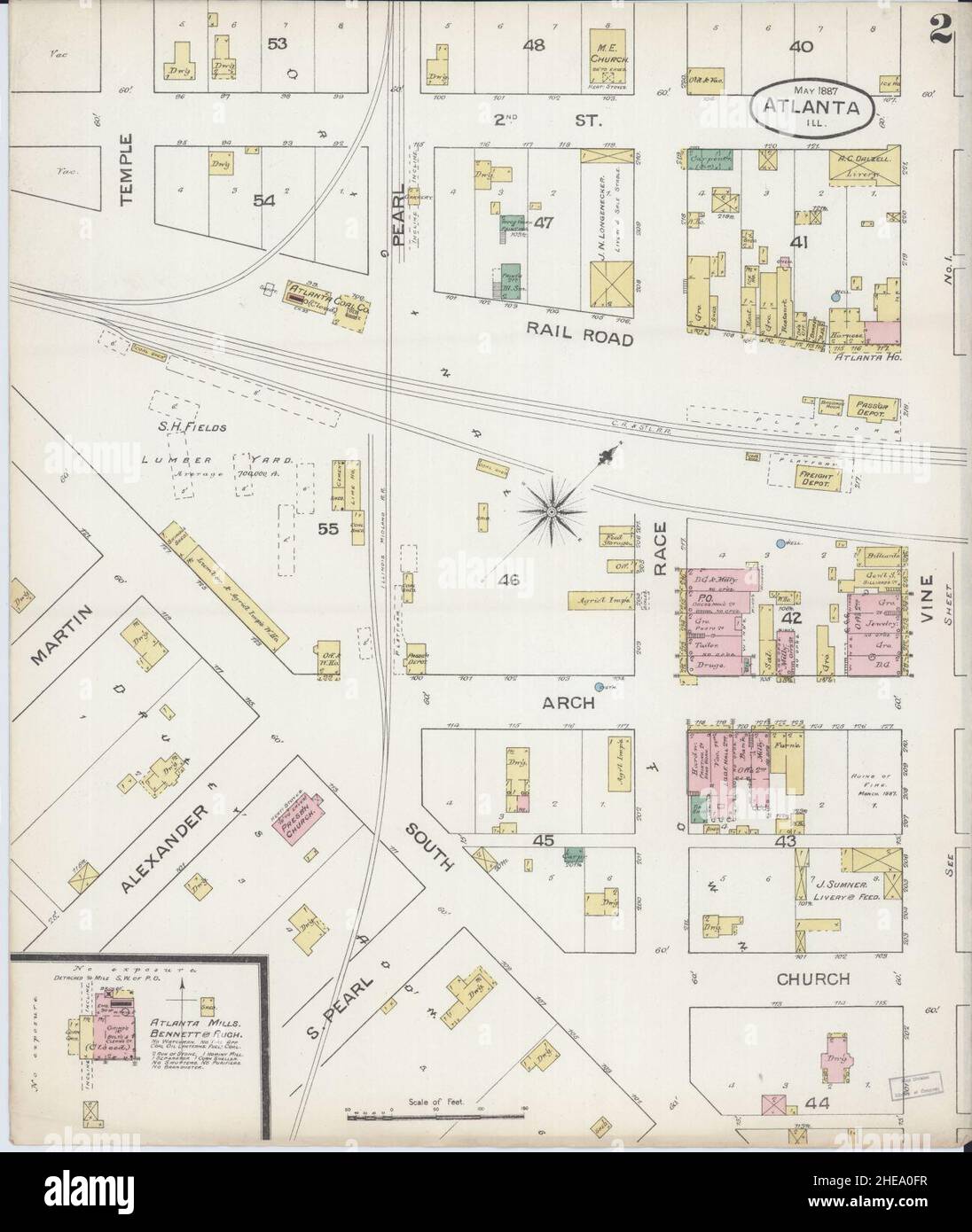 Atlanta illinois map hi-res stock photography and images - Alamy