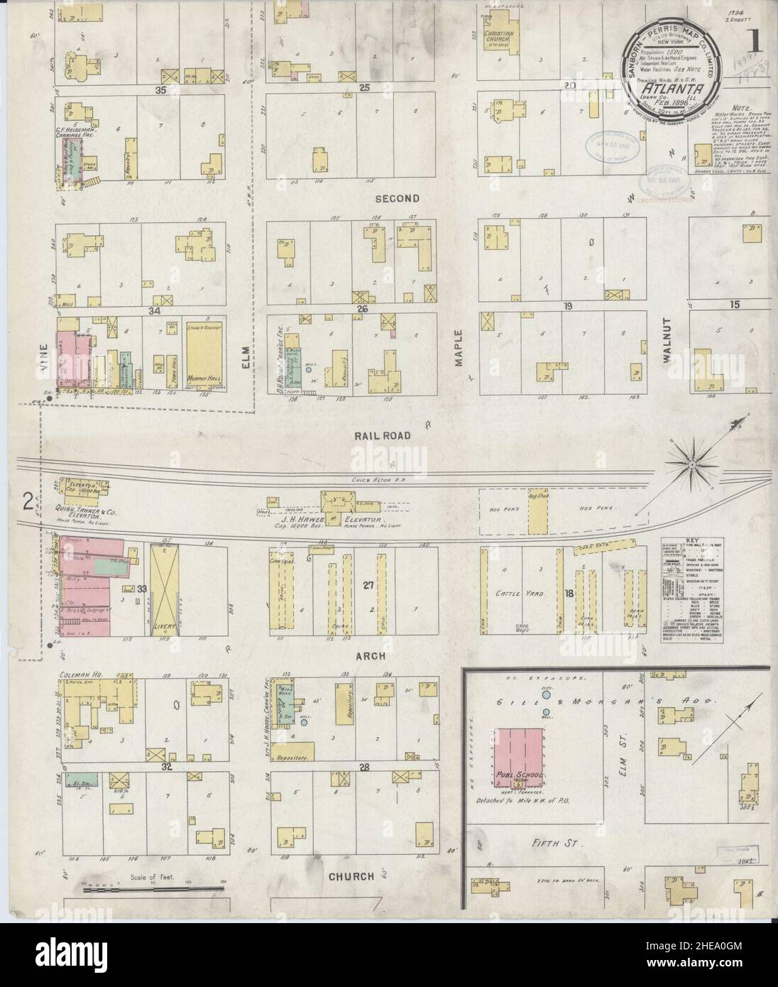 Atlanta illinois map hi-res stock photography and images - Alamy