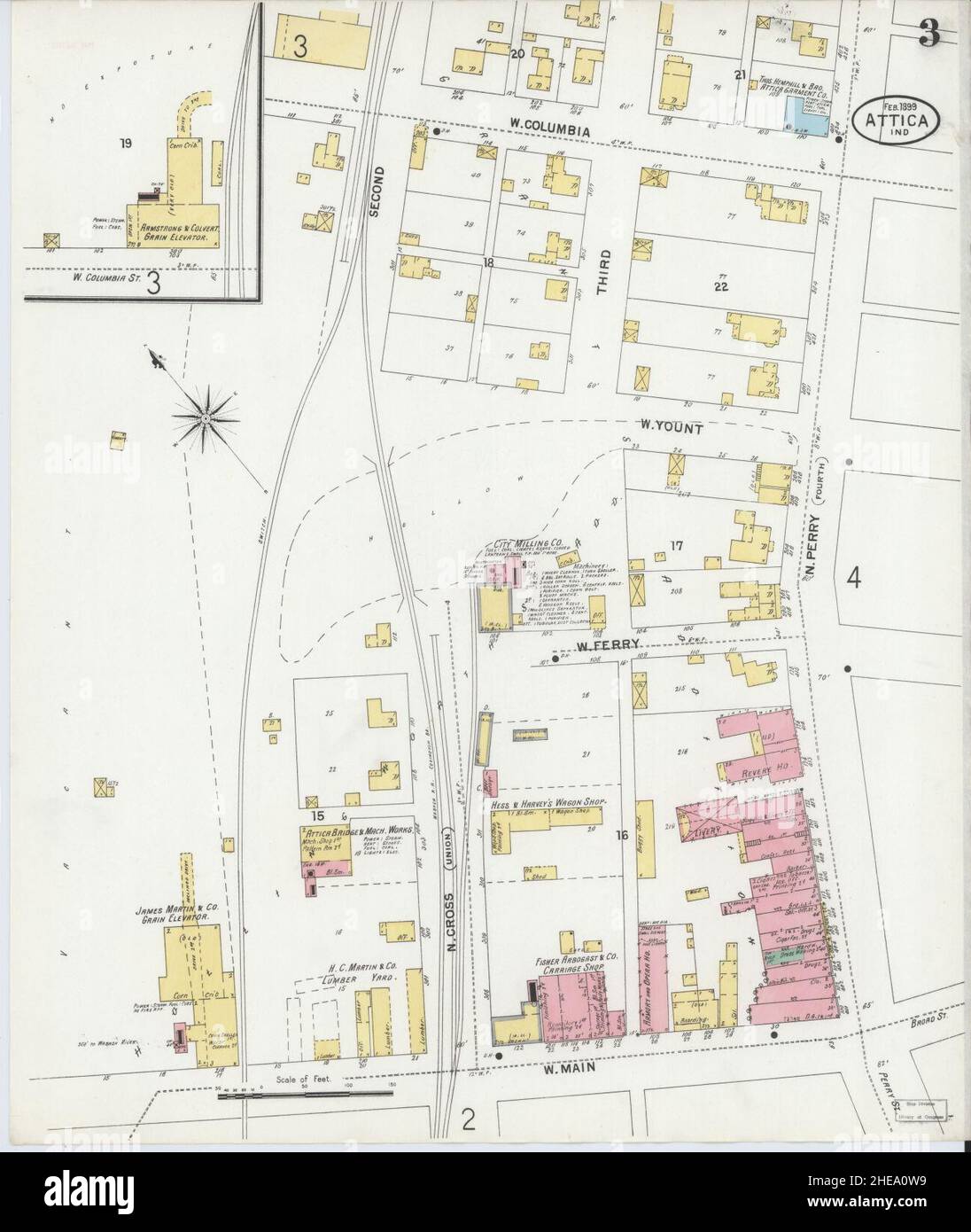 Attica indiana map hi-res stock photography and images - Alamy
