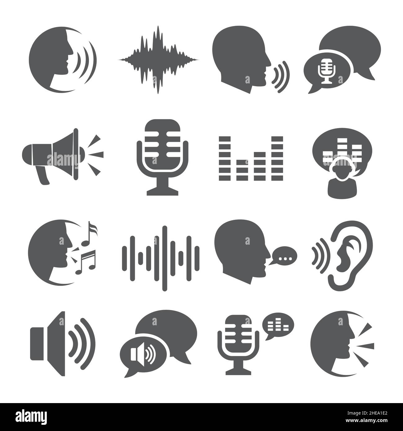 Voice icons set on white background Stock Vector Image & Art - Alamy