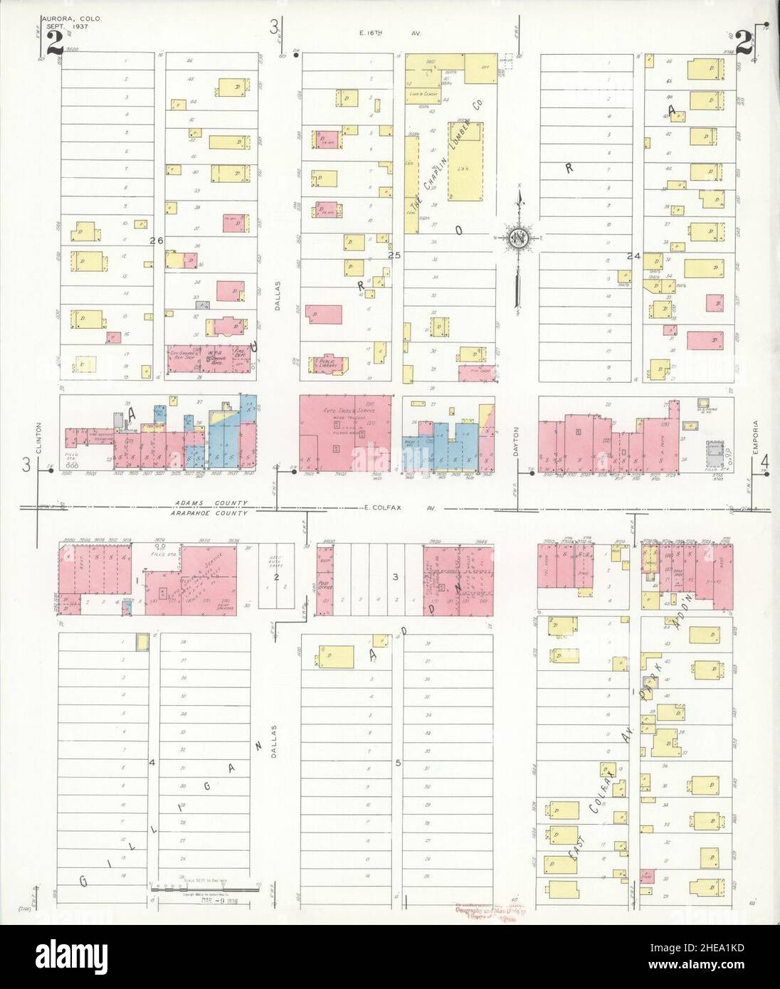 Sanborn Fire Insurance Map from Aurora, Adams And Arapahoe Counties ...