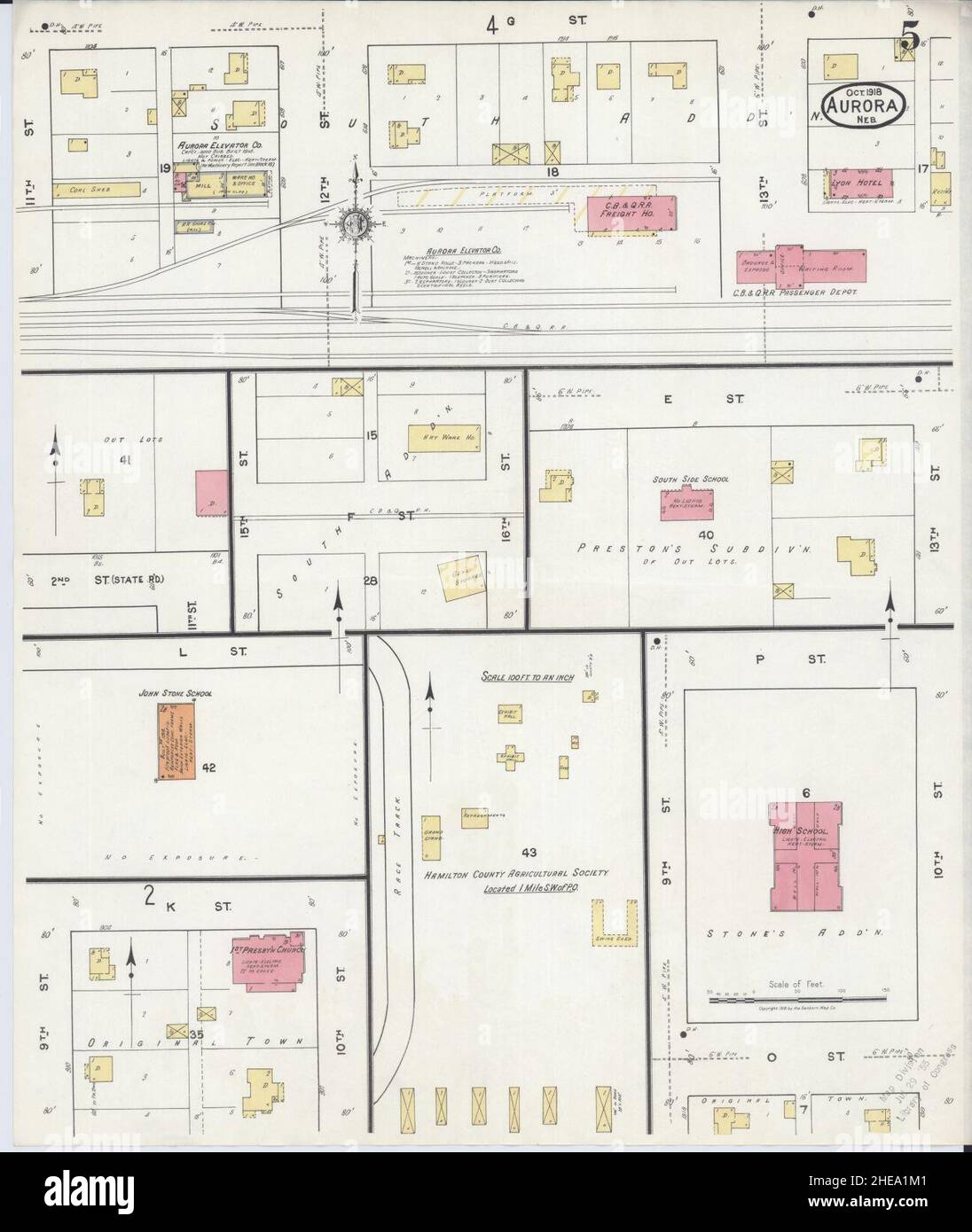 Aurora nebraska map hi-res stock photography and images - Alamy
