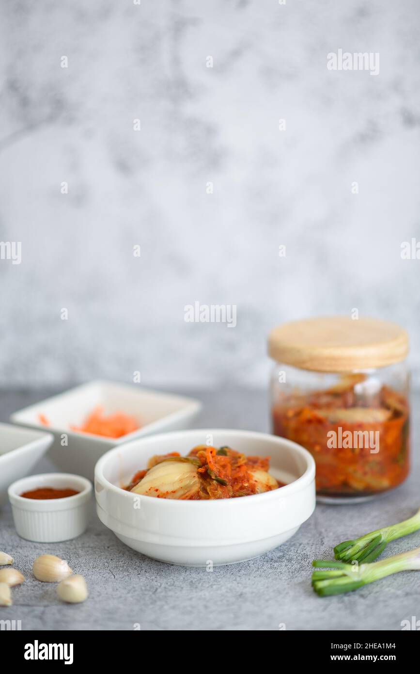 Homemade kimchi and vegetable ingredients Stock Photo - Alamy