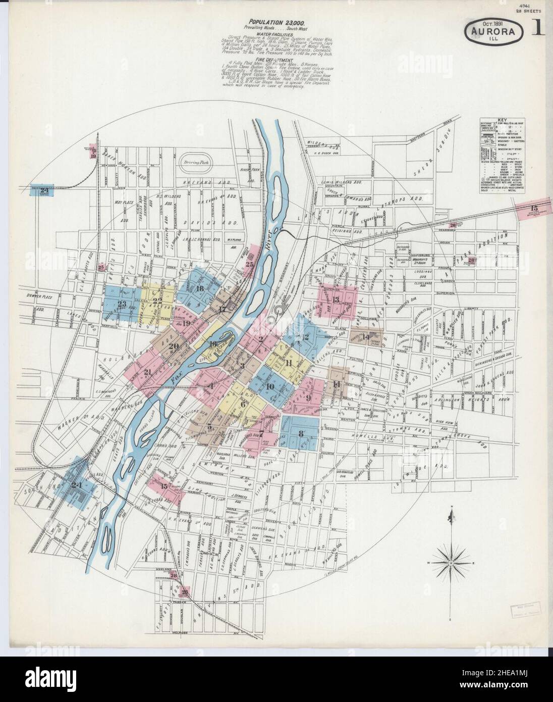 Aurora county map hi-res stock photography and images - Alamy