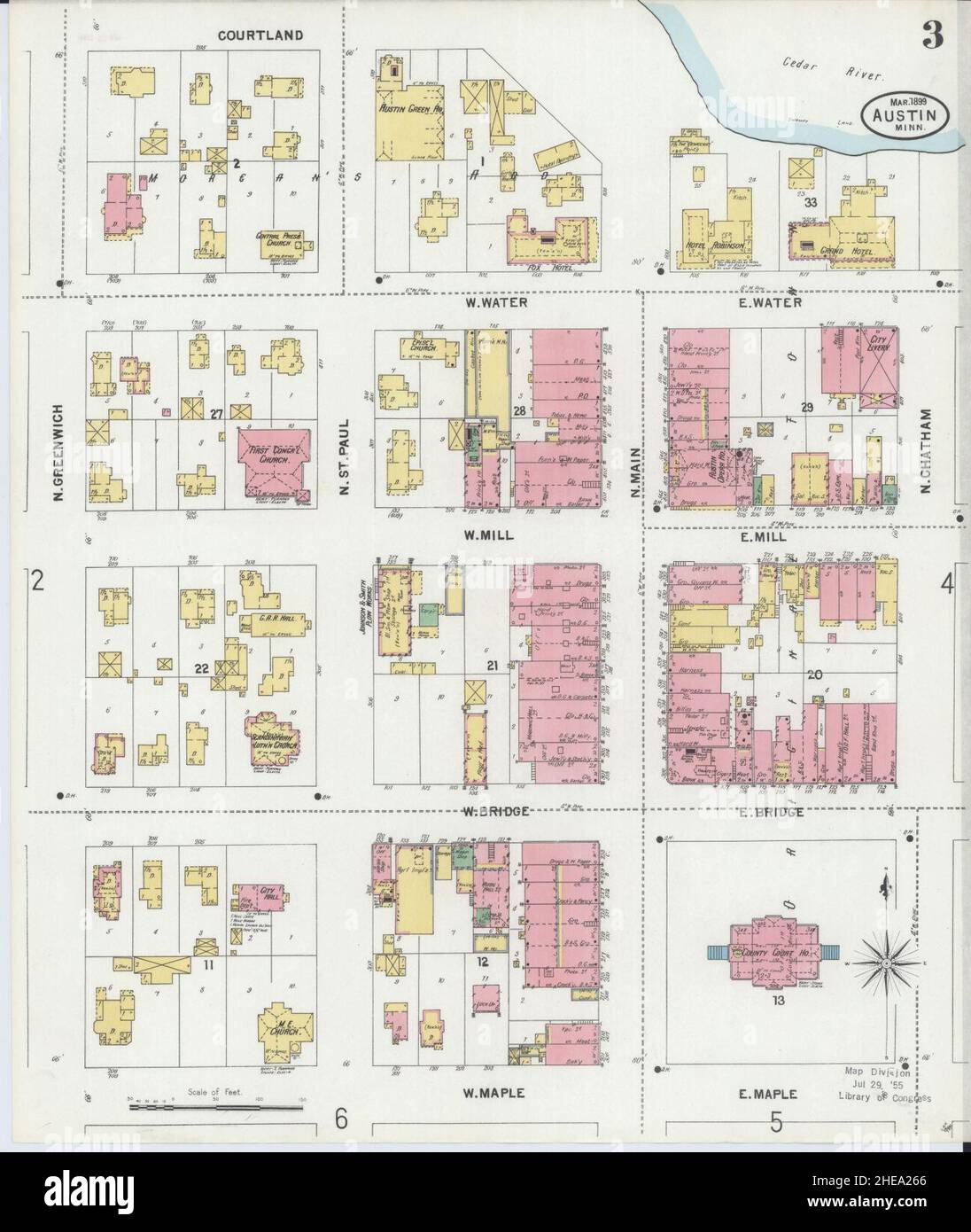 Sanborn Fire Insurance Map from Austin, Mower County, Minnesota Stock ...