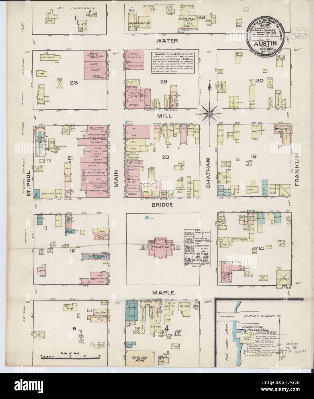 Sanborn Fire Insurance Map from Austin, Mower County, Minnesota Stock ...