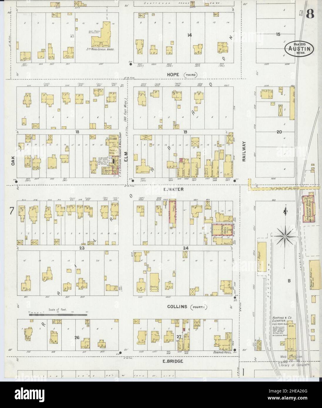 Sanborn Fire Insurance Map from Austin, Mower County, Minnesota Stock ...
