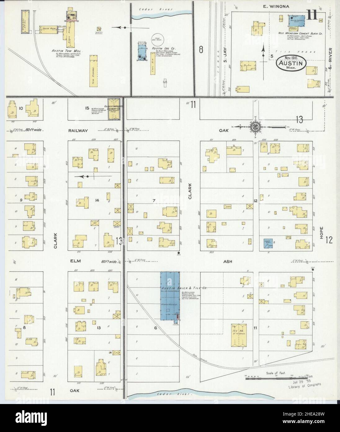Sanborn Fire Insurance Map from Austin, Mower County, Minnesota Stock ...