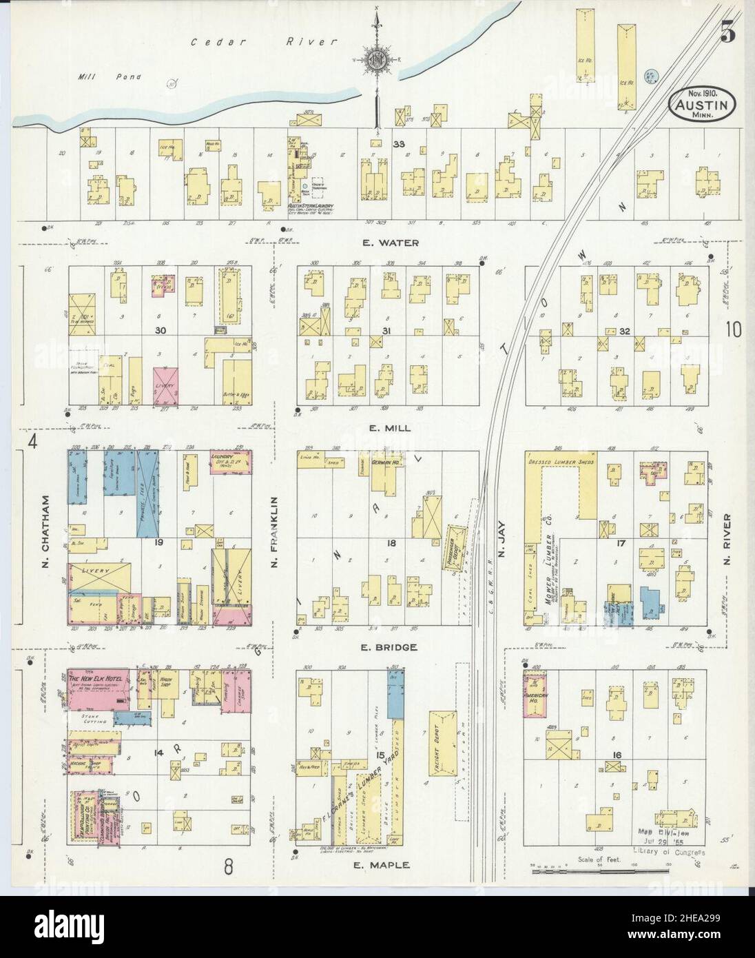 Sanborn Fire Insurance Map from Austin, Mower County, Minnesota Stock ...