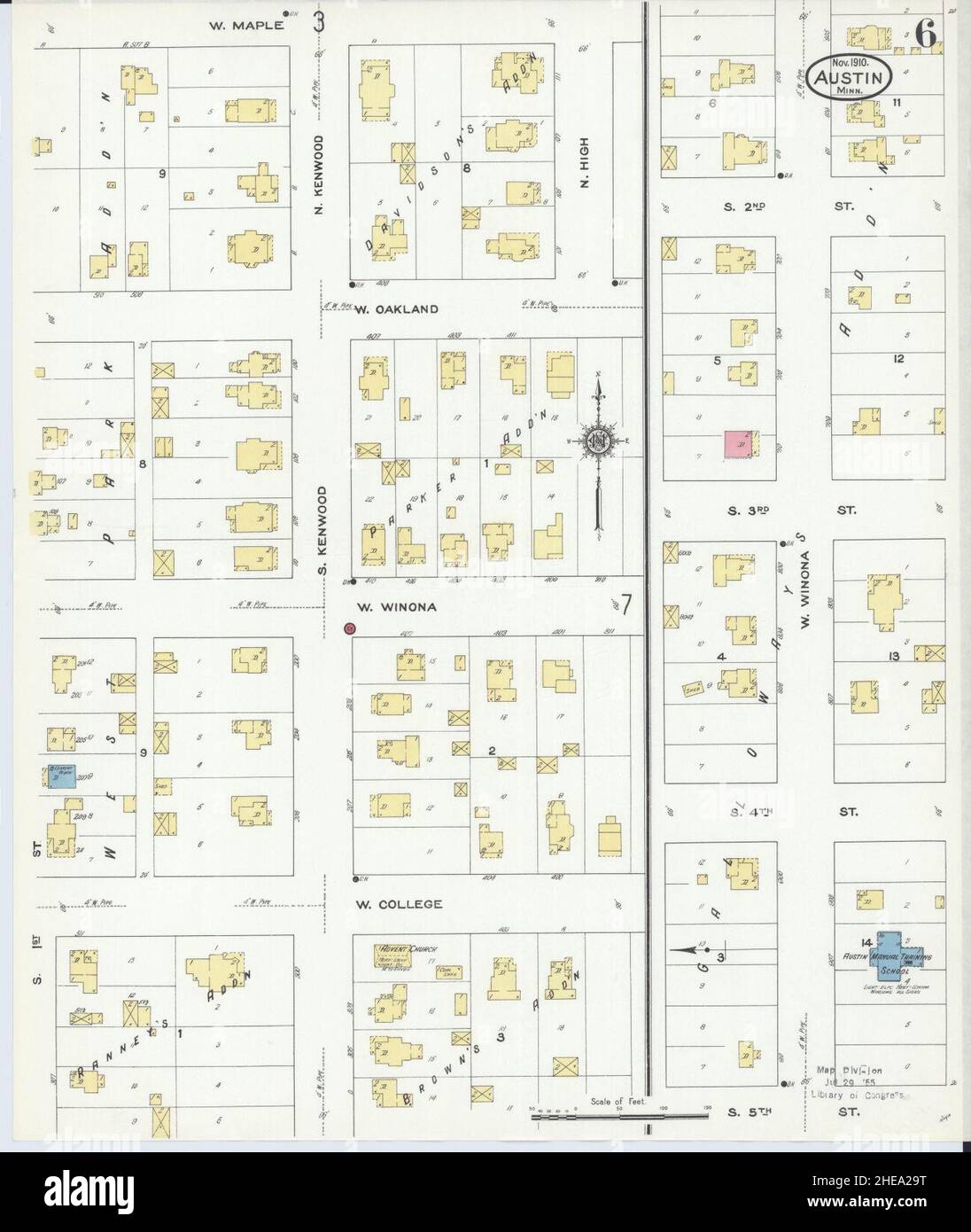 Sanborn Fire Insurance Map from Austin, Mower County, Minnesota Stock ...