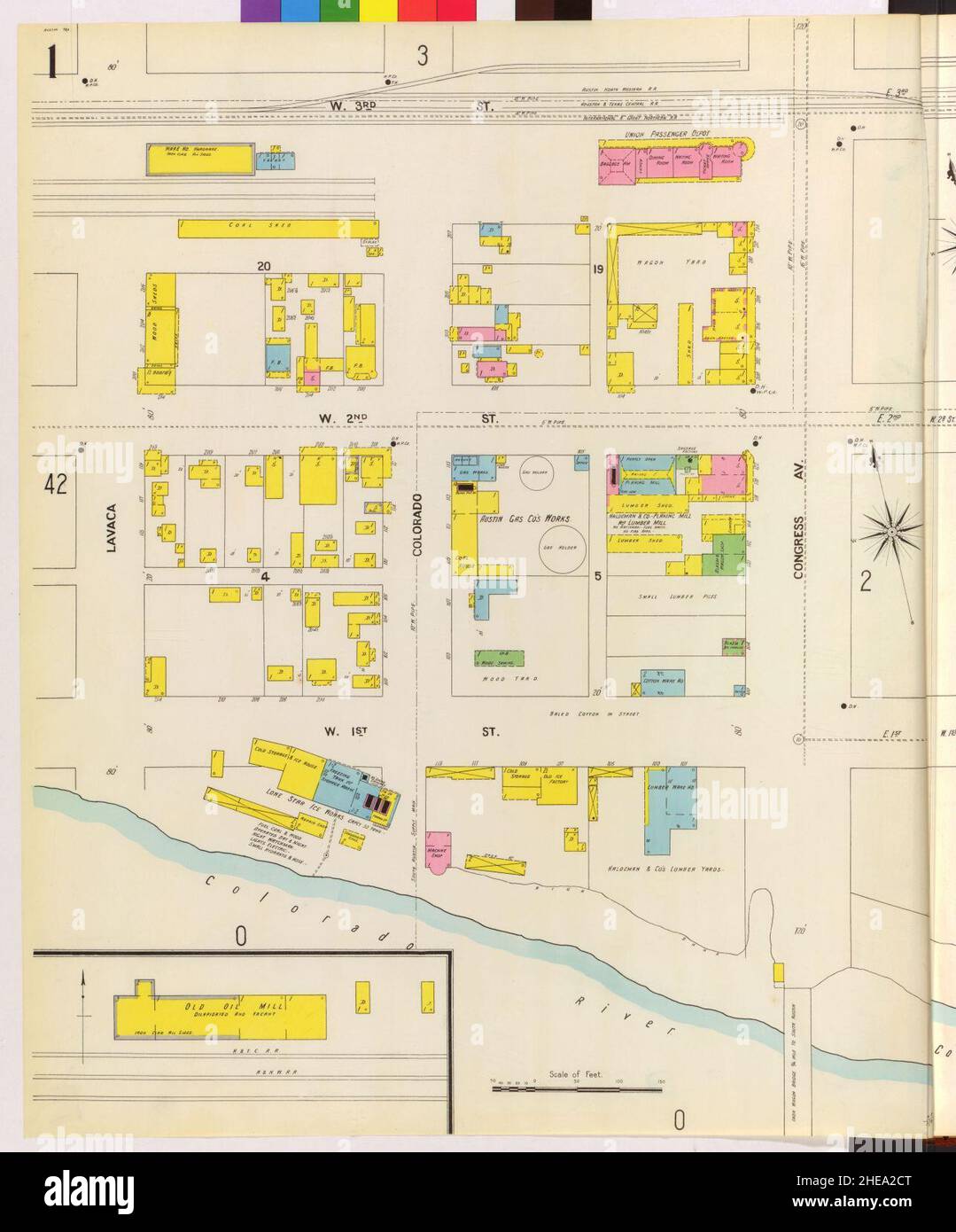 Sanborn Fire Insurance Map from Austin, Travis County, Texas Stock ...