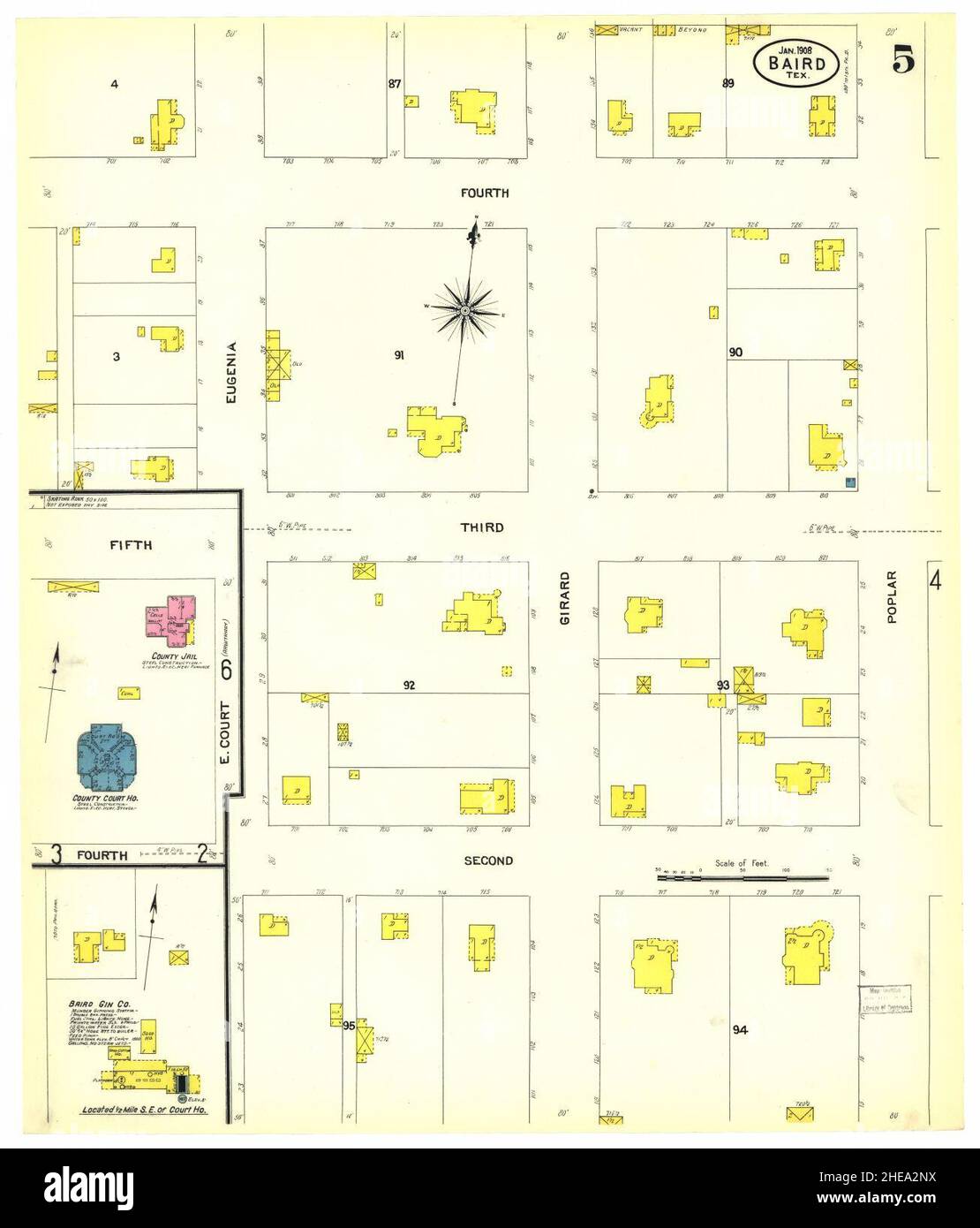 Sanborn Fire Insurance Map from Baird, Callahan County, Texas Stock ...