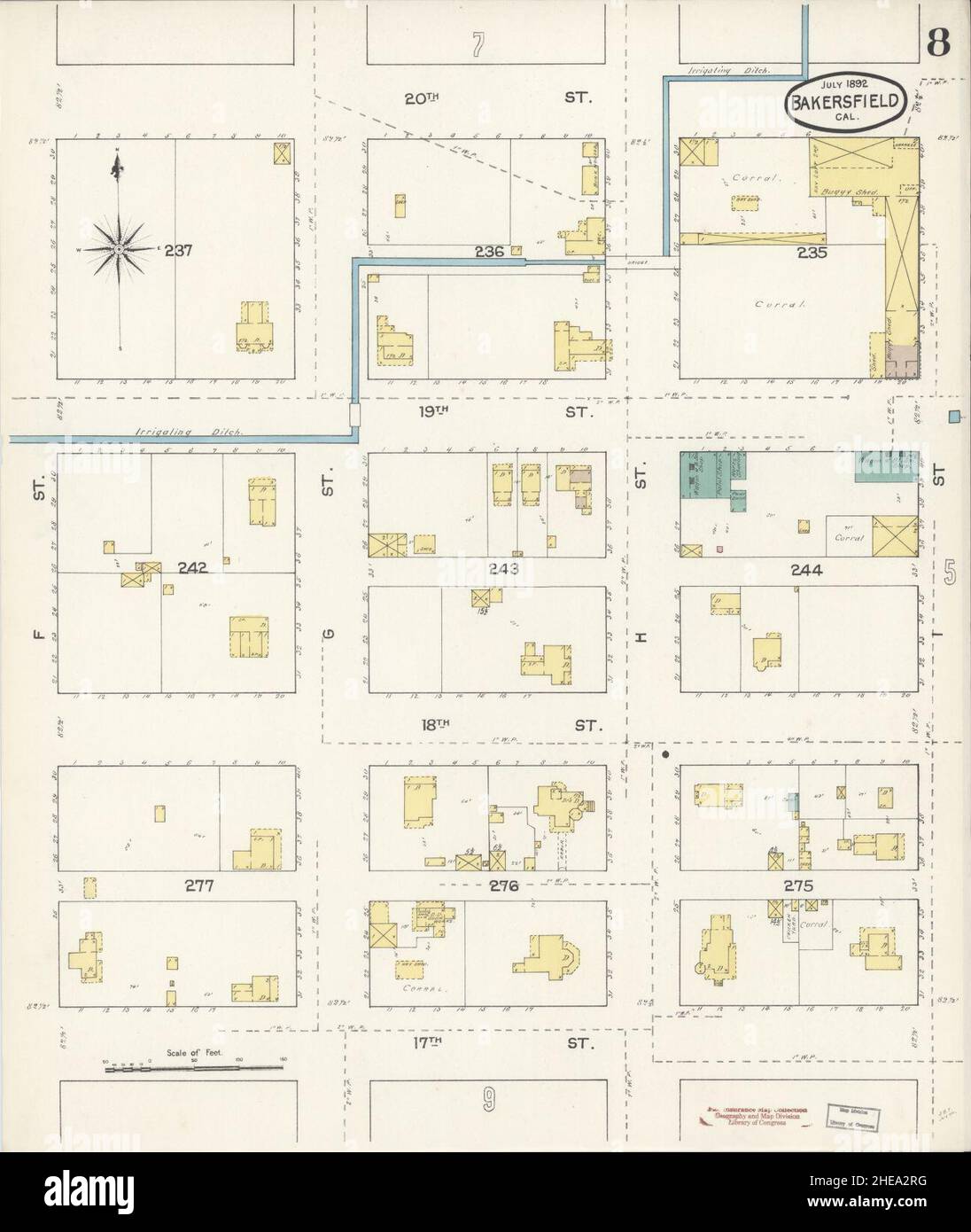 Sanborn Fire Insurance Map from Bakersfield, Kern County, California ...