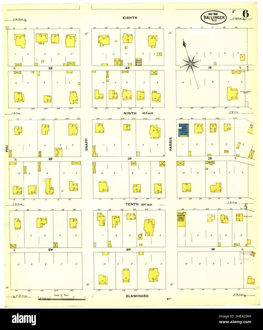 Sanborn Fire Insurance Map from Ballinger, Runnels County, Texas Stock ...