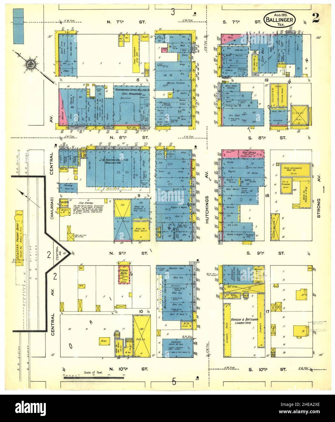 Sanborn Fire Insurance Map from Ballinger, Runnels County, Texas Stock ...