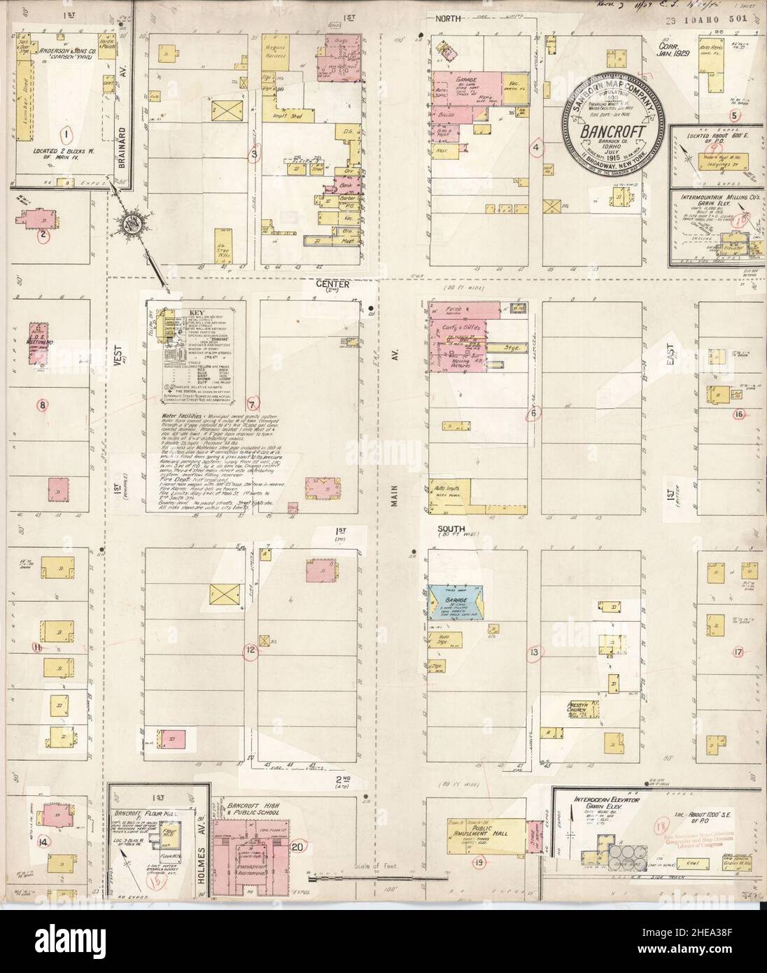 Sanborn Fire Insurance Map from Bancroft, Caribou County, Idaho Stock ...