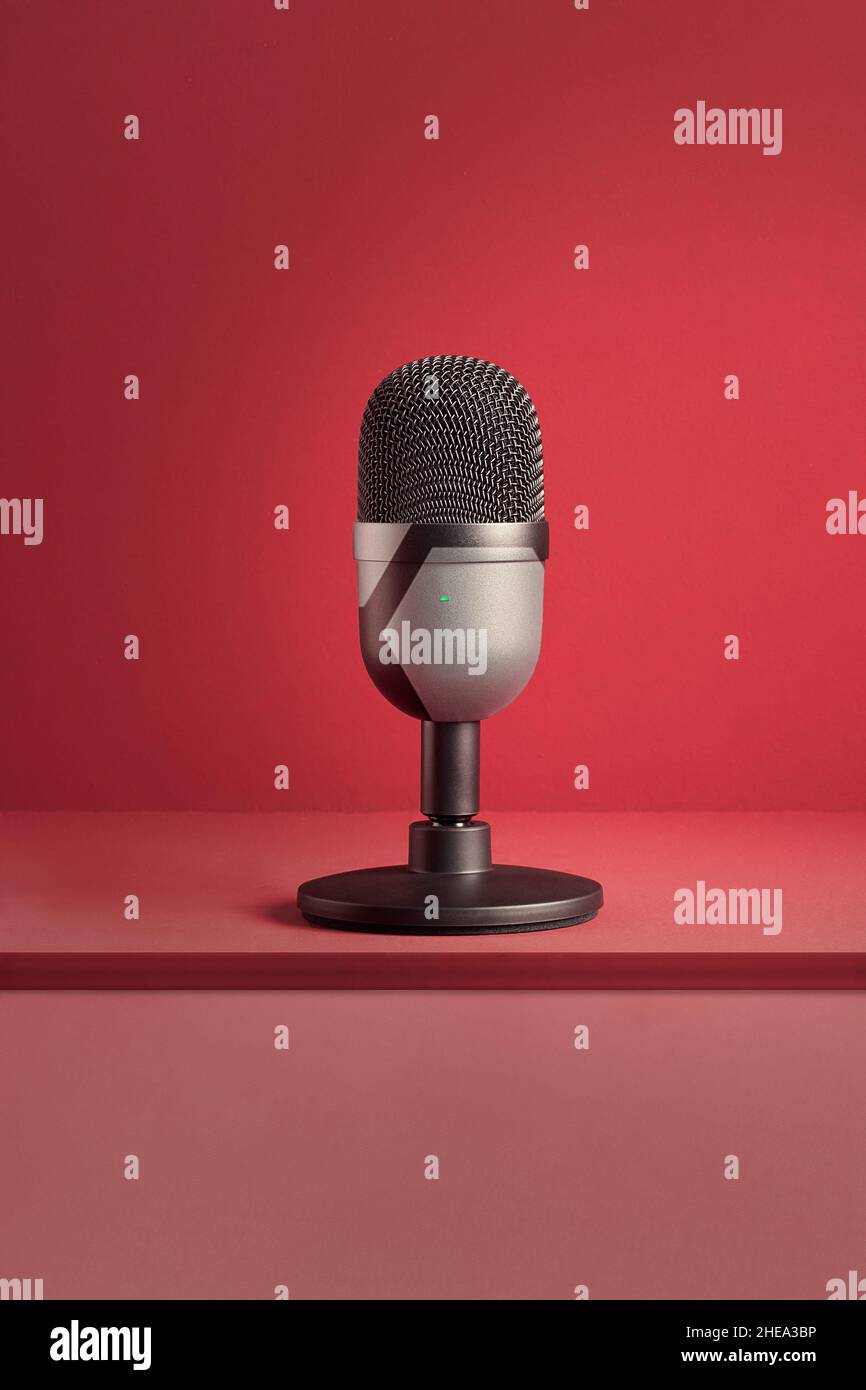 Minimalist and modern image of an exclusive design microphone for ...