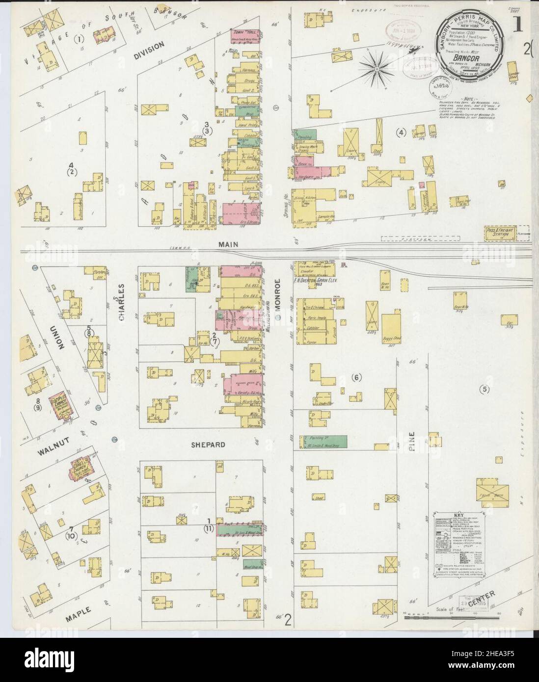 Map of bangor michigan hi-res stock photography and images - Alamy
