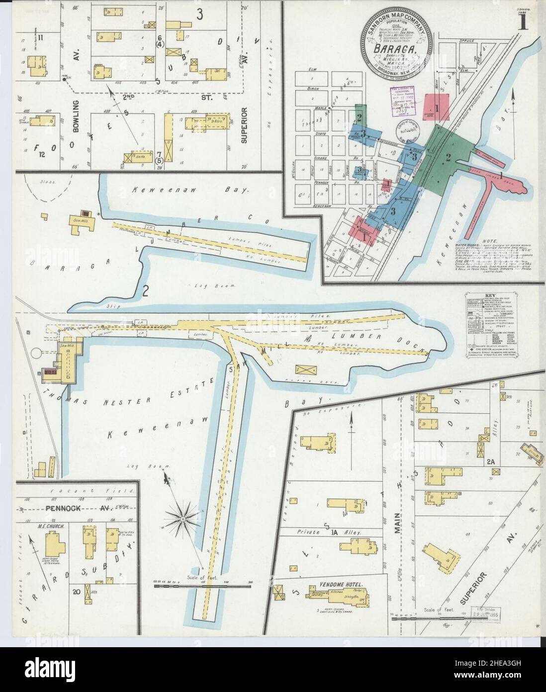 Baraga county map hi-res stock photography and images - Alamy