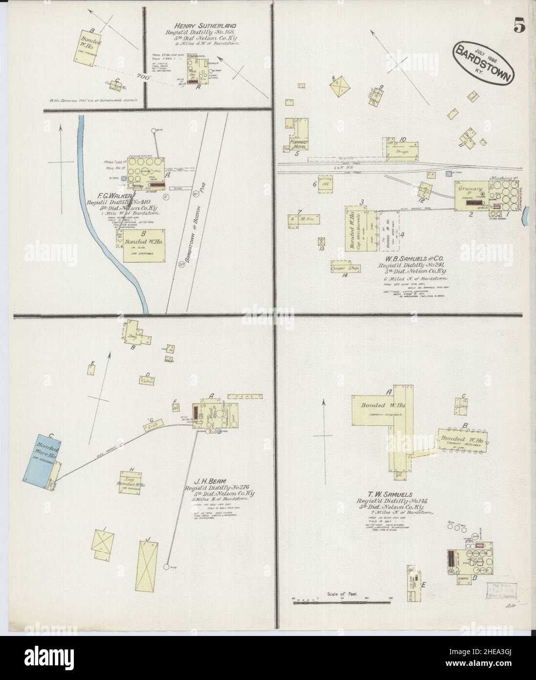 Map of bardstown kentucky hi-res stock photography and images - Alamy