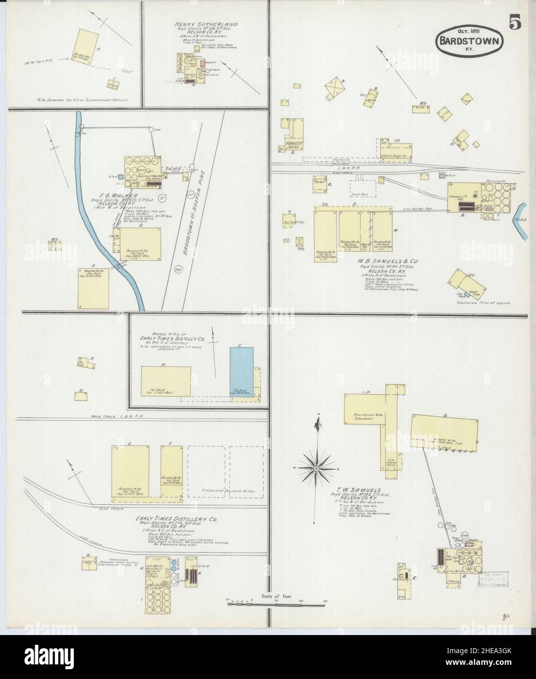 Map of bardstown kentucky hi-res stock photography and images - Alamy