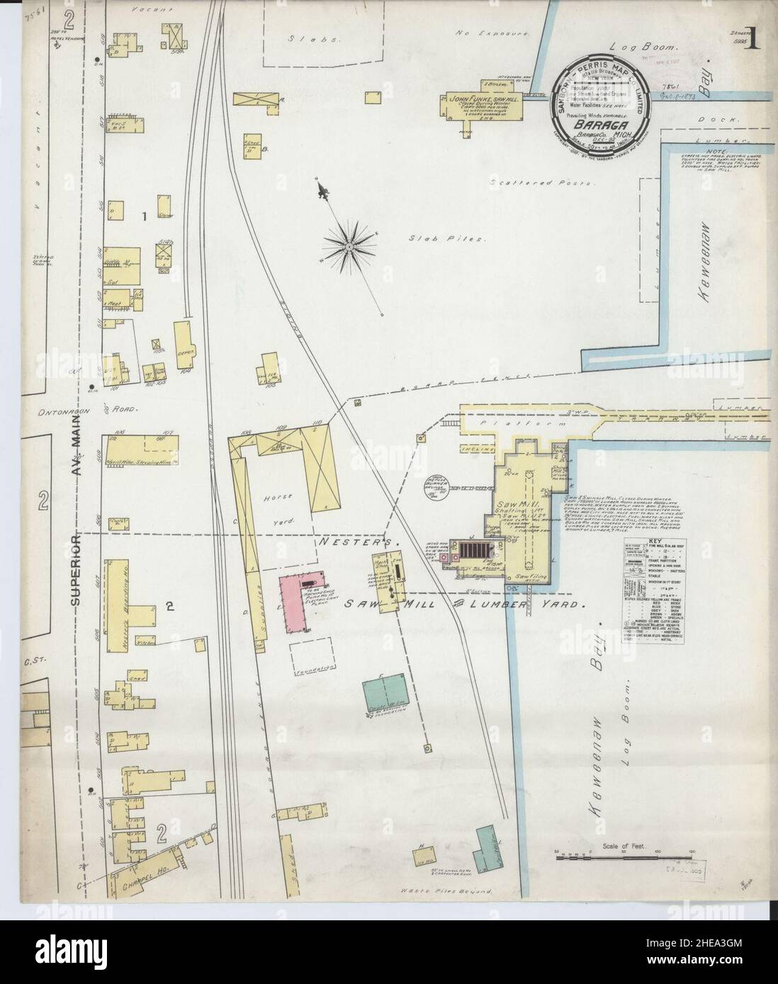 Baraga county map hi-res stock photography and images - Alamy
