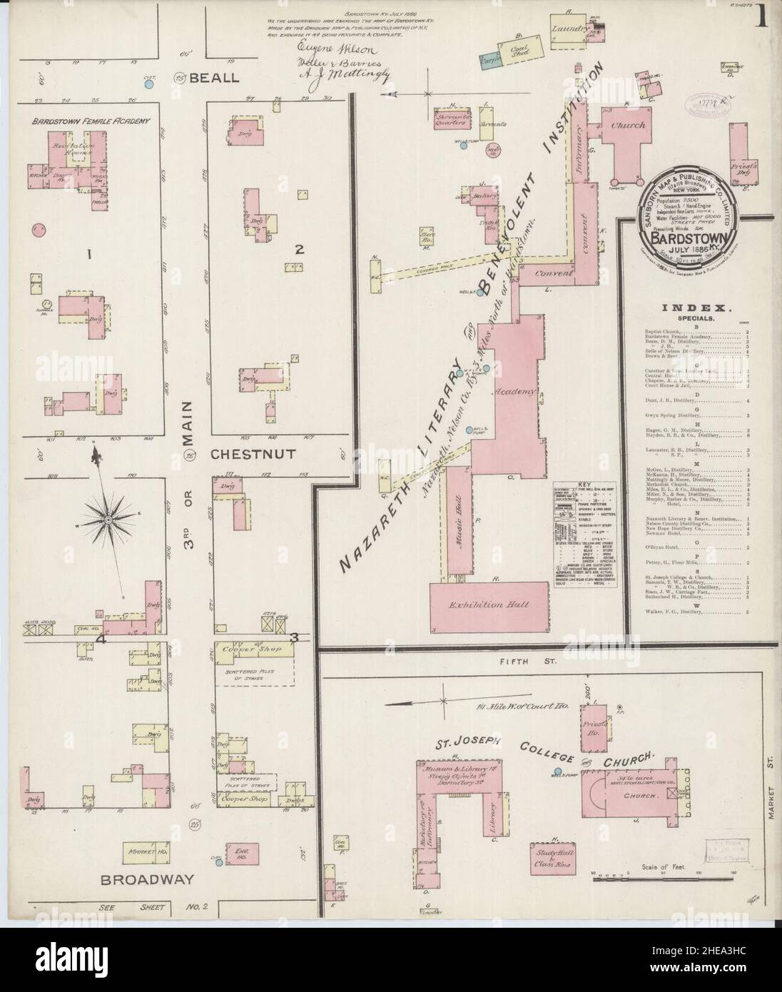 Map of bardstown kentucky hi-res stock photography and images - Alamy