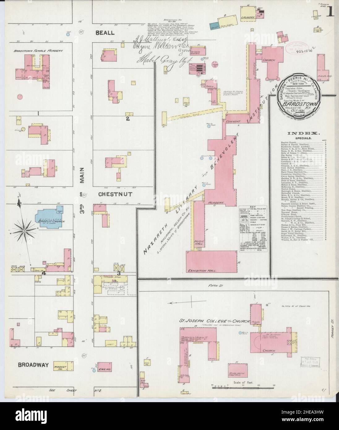 Map of bardstown kentucky hi-res stock photography and images - Alamy