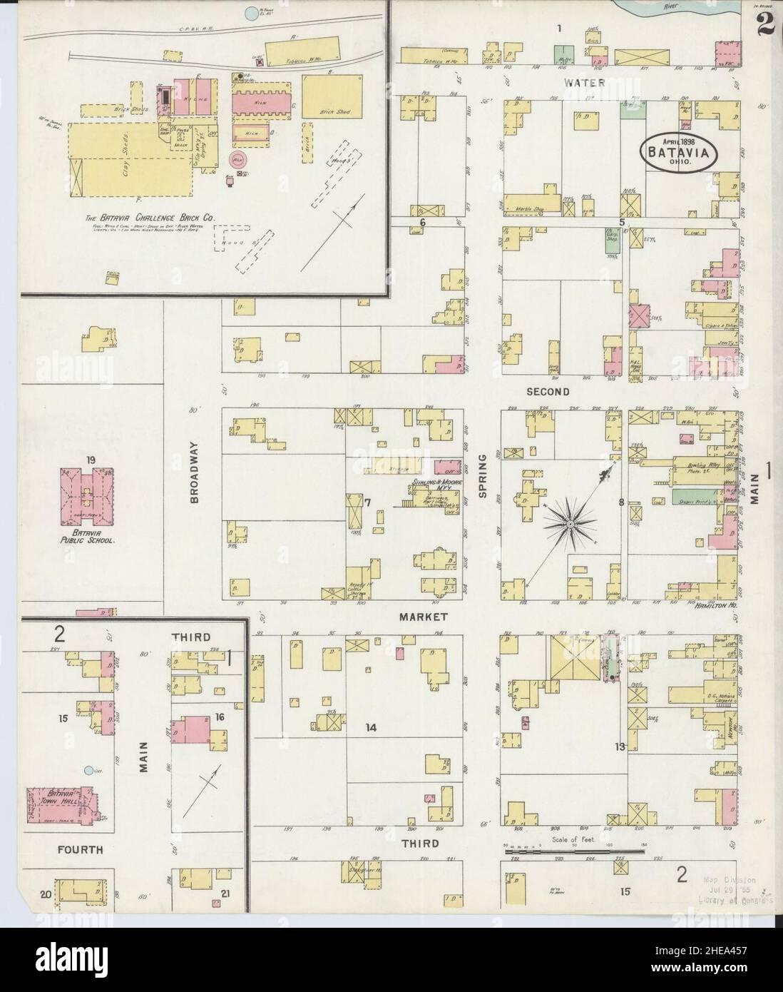 Sanborn Fire Insurance Map from Batavia, Clermont County, Ohio Stock ...