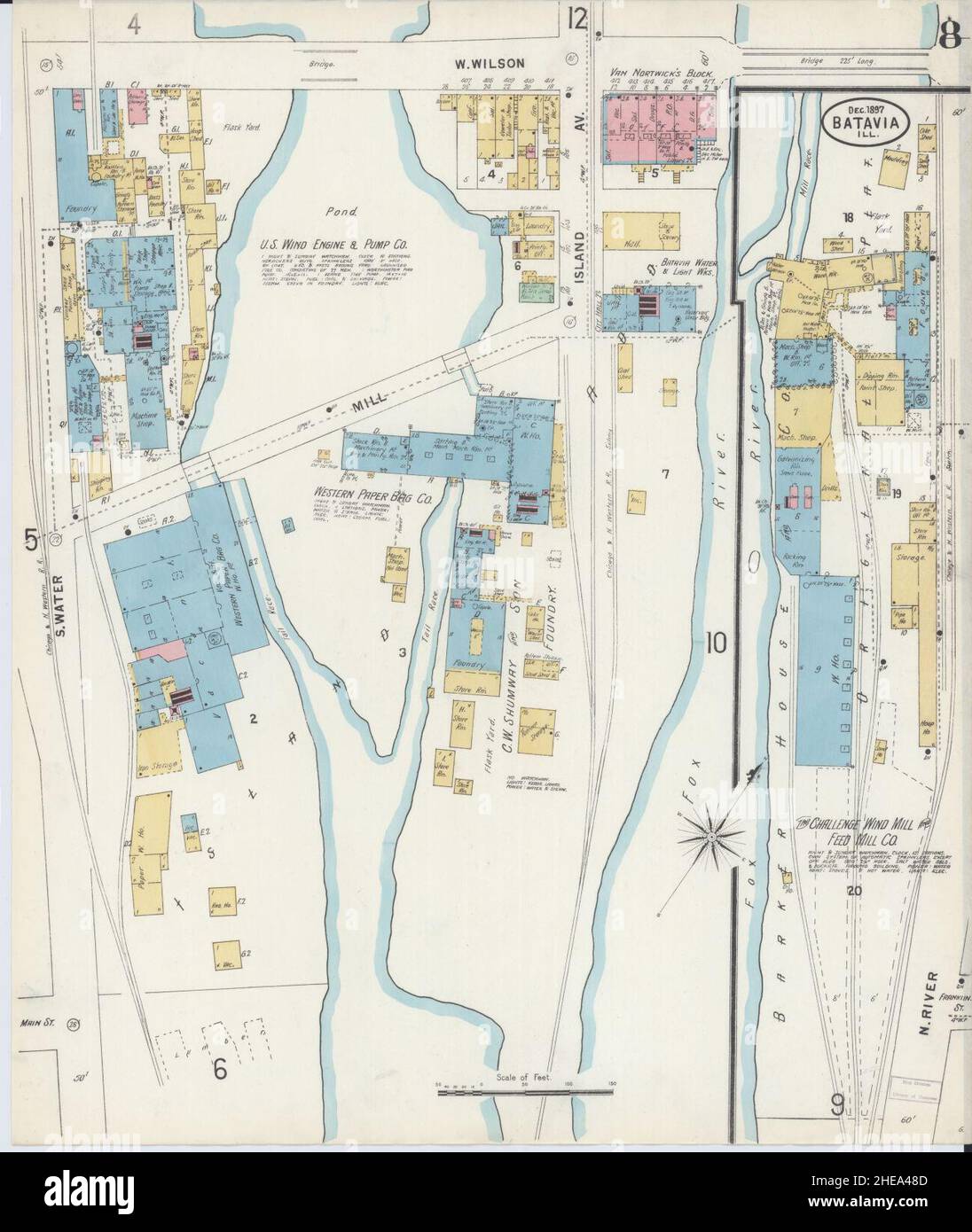 Sanborn Fire Insurance Map from Batavia, Kane County, Illinois Stock ...