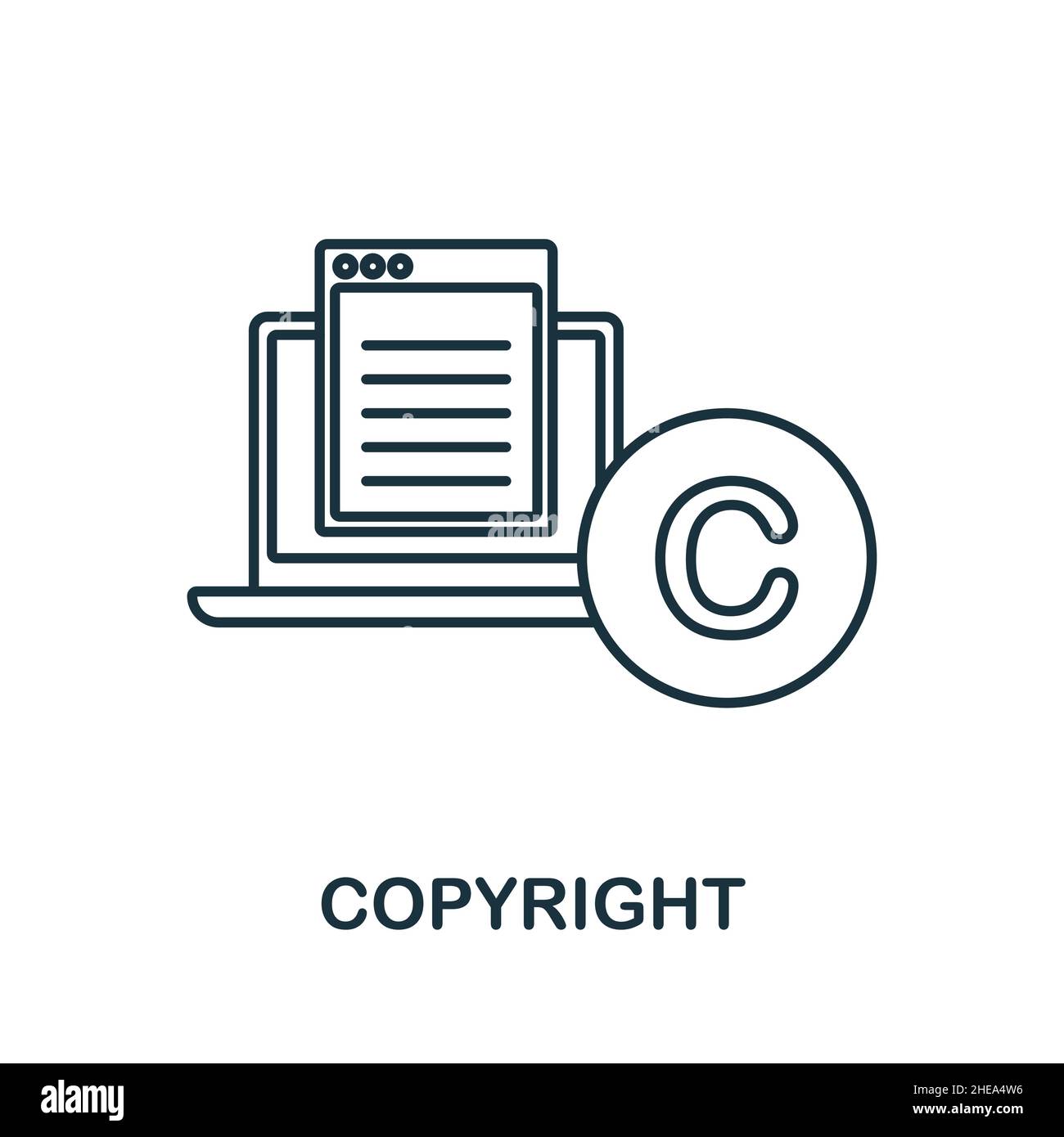 Copyright icon. Line element from content marketing collection. Linear ...