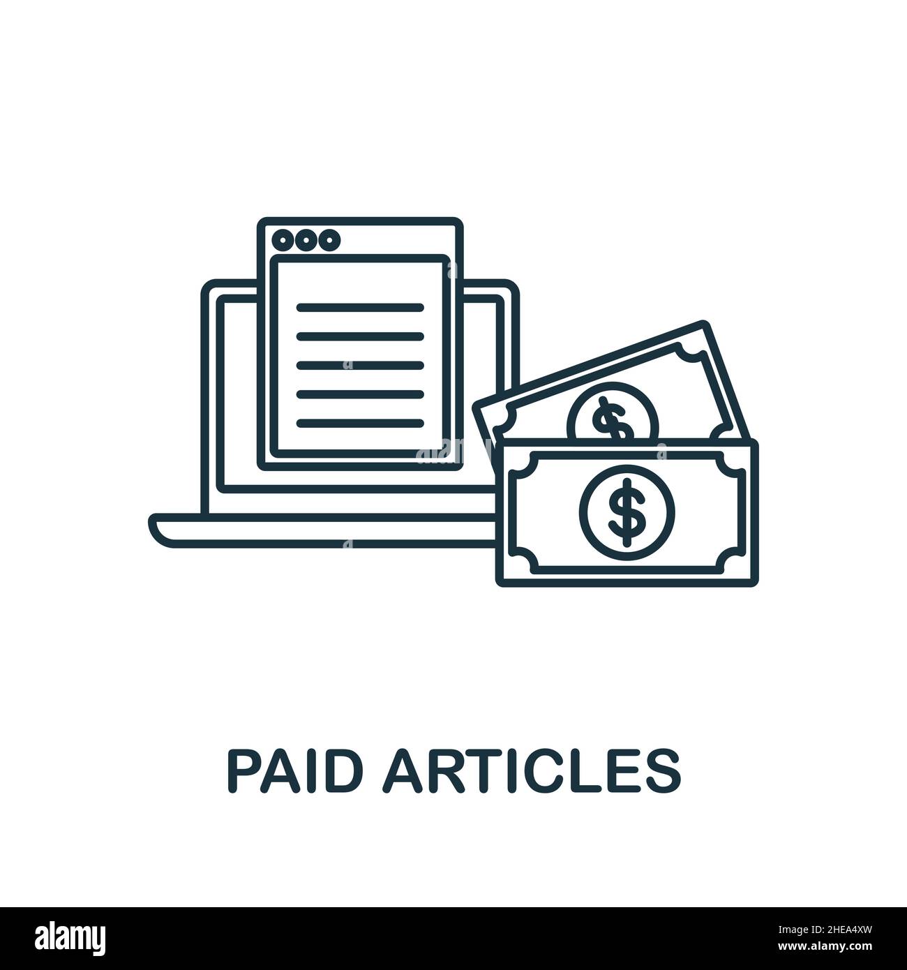 Paid Articles icon. Line element from content marketing collection ...