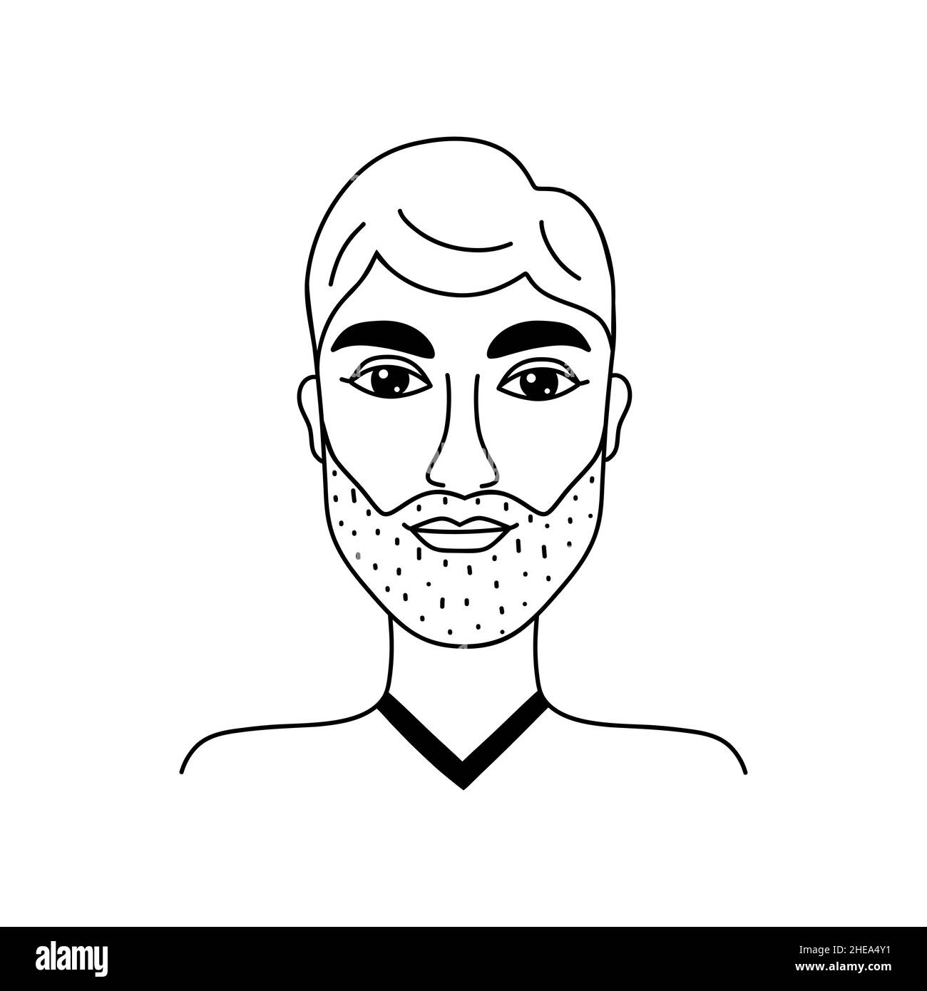 Male face in doodle style Stock Vector Image & Art - Alamy