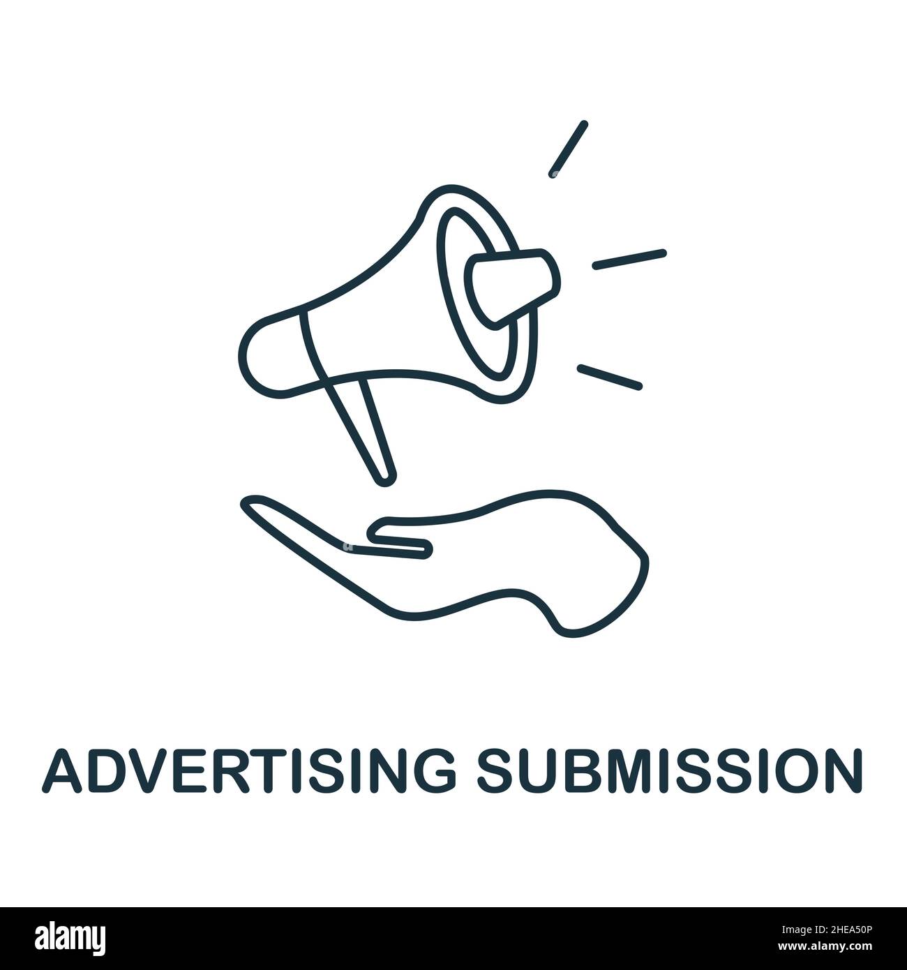 Advertising Submission icon. Line element from content marketing ...