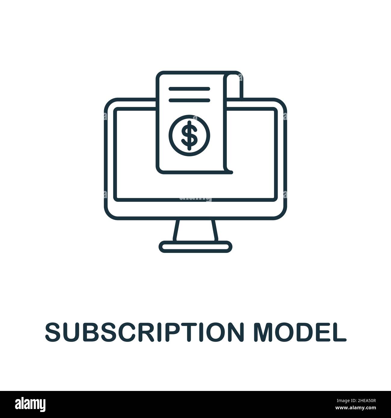 Subscription Model icon. Line element from content marketing collection ...