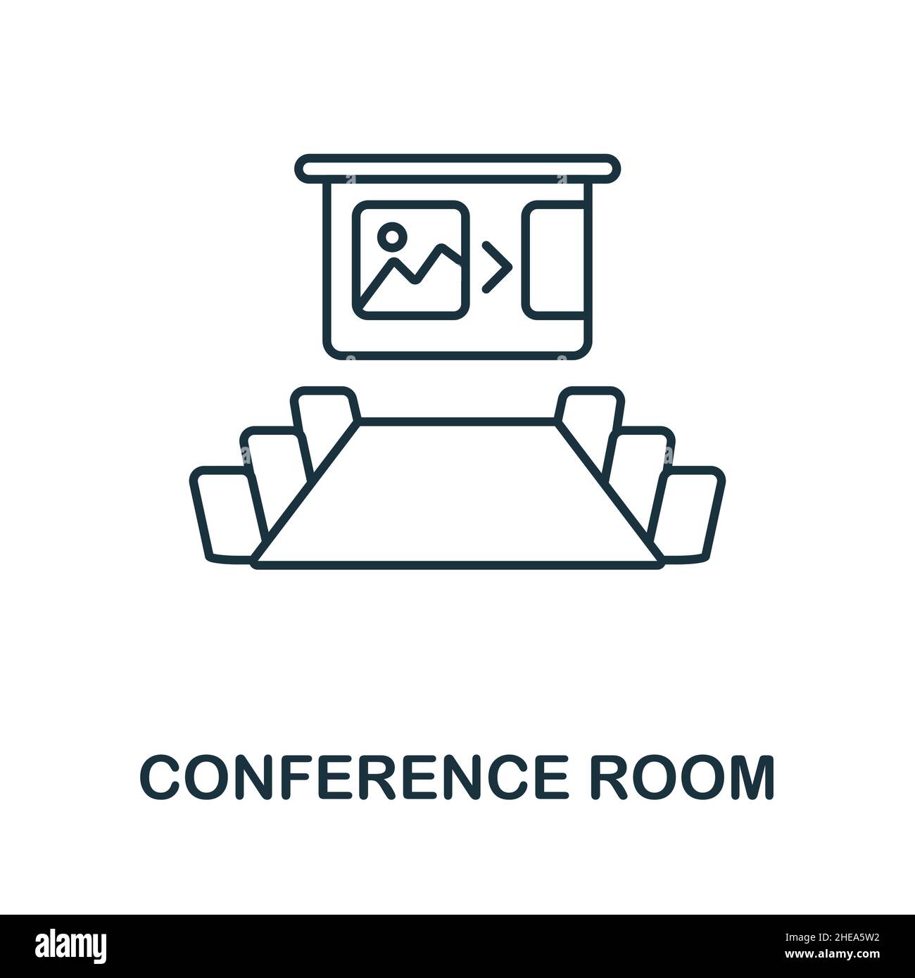 Conference Room icon. Line element from corporate development ...